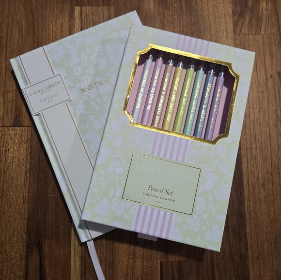 Laura Ashley | Office | Laura Ashley Floral Notebook And Pencil Set ...